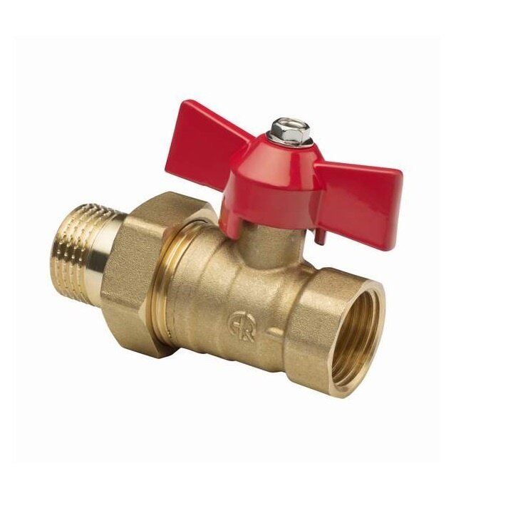 Кран шаровой AQUALINK со сгоном, Г/Ш 3/4 U, бабочка, 11Б27п1