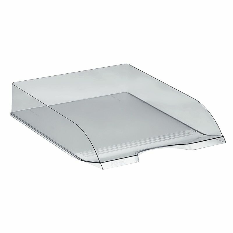 Лоток для бумаг СТАММ горизонтальный "Дельта", А4 (315х250х60 мм), тонированный серый (ЛТ653)