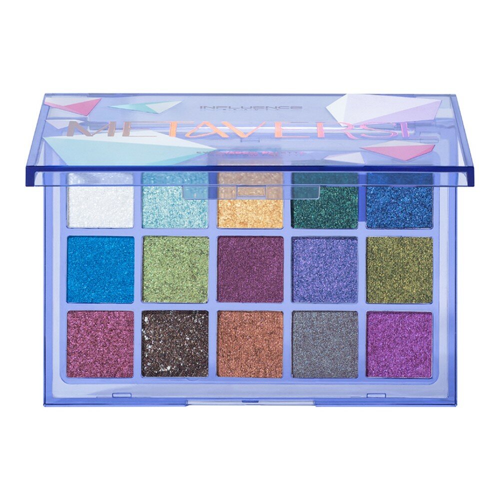 Палетка теней для век INFLUENCE BEAUTY METAVERSE, 15 оттенков, тон 01