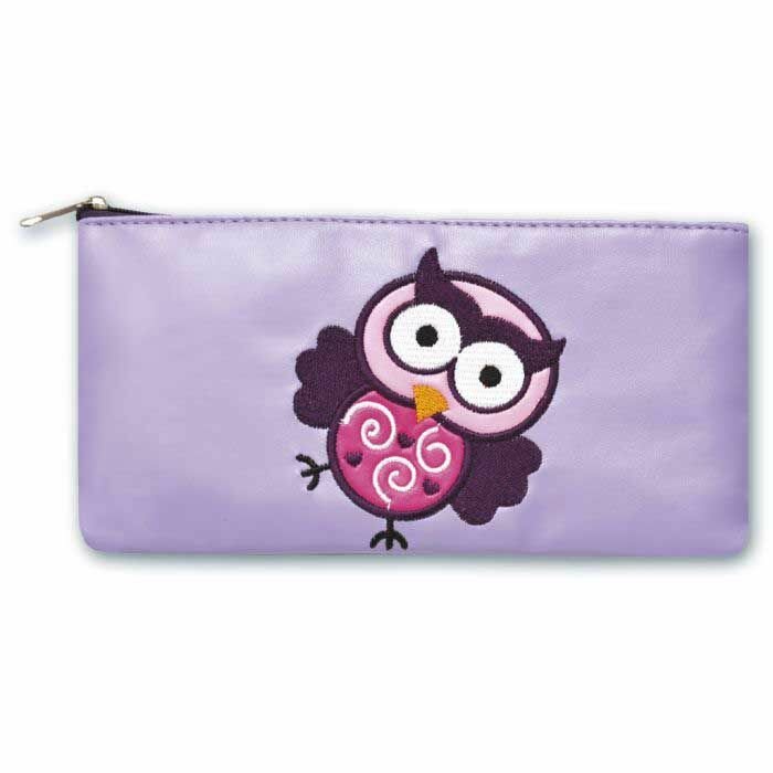 Пенал-косметичка Феникс 200х100, "Совенок" кожзам, вышивка (46176/25)