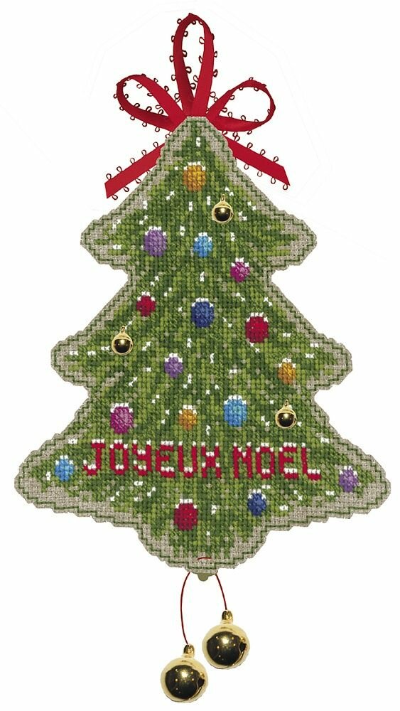 Набор для вышивания Le Bonheur Des Dames Елочная игрушка, Sapin Joyeux Noel, Рождественская ель, 11х13 см (ND. BD.2733)