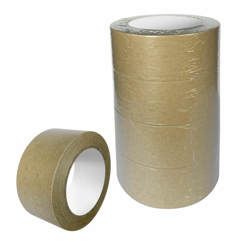 Клейкие ленты КНР Упаковочные, крафт, 48 мм, 50 м, 4 шт