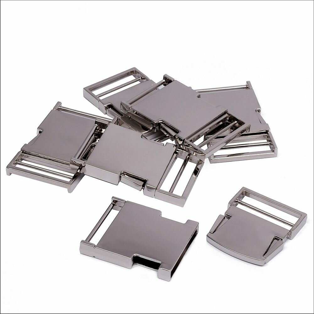 Пряжка-фастекс TBY металл 30 мм, 58x35 мм цвет никель, упаковка 6 шт