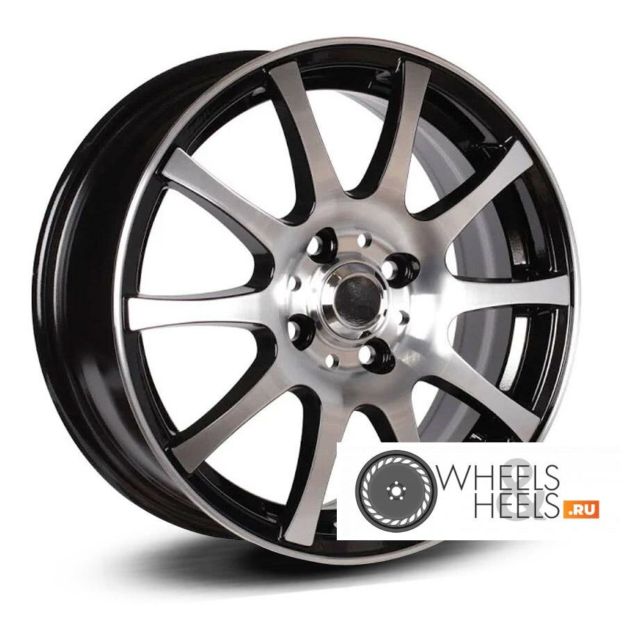 Диск автомобильный литой Megami MGM-2 14x5.5 4x98 et35 dia58.6 Черный с полированной лицевой поверхностью