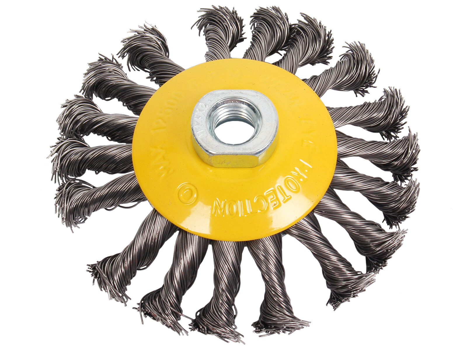 Щетка для УШМ эврика 110 мм М14 стальная (тарель)