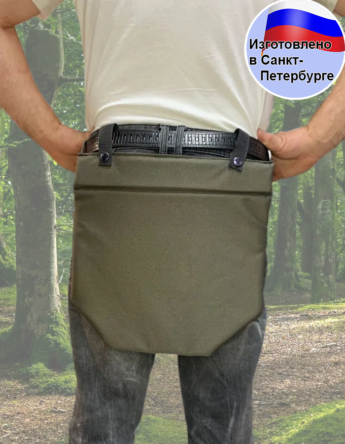 Пятиточечник тактический/зеленый/хаки. Туристическая сидушка. Непромокаемая хоба для походов и пикников
