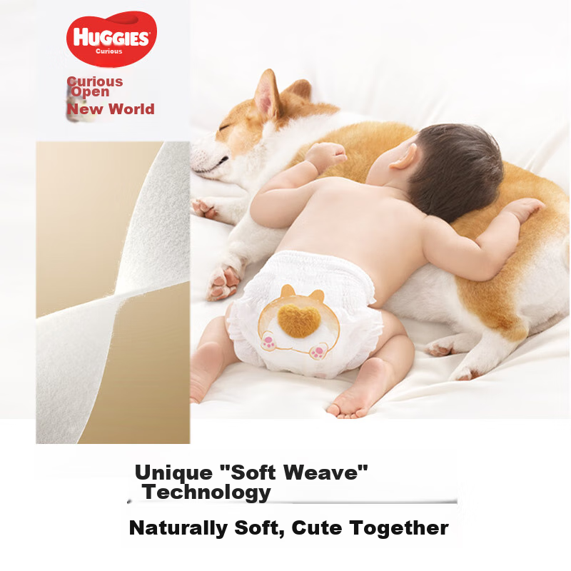 Huggies Soft Cute Corgi Pants Diapers M38 Pieces (6-11kg), Medium Size, Baby Diapers, Soft, Ultra-Thin, Breathable