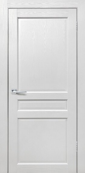 Межкомнатная Дверь Verda Матрикс МК-1 Ясень Белый со Стеклом Сатинато 2000х600мм (Полотно 1шт) / Верда.