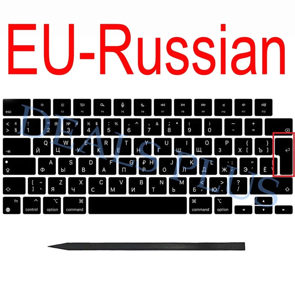 Колпачки для клавиш SNQP черный для Macbook Pro Air M1 M2 M3 M4 EU-RU