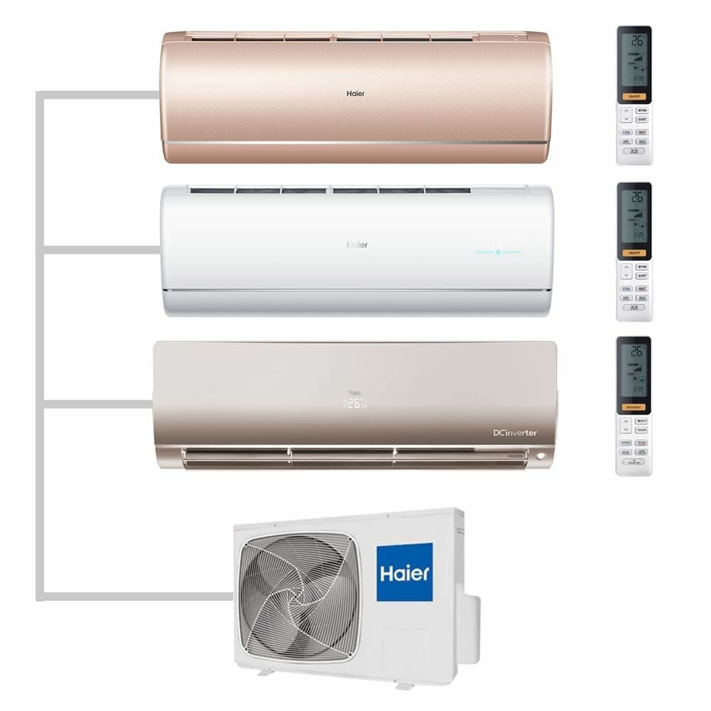 Мульти сплит-система настенная Haier AS25S2SJ2FA-G/AS35S2SJ2FA-W/AS35S2SF2FA-G/3U70S2SR5FA Inverter