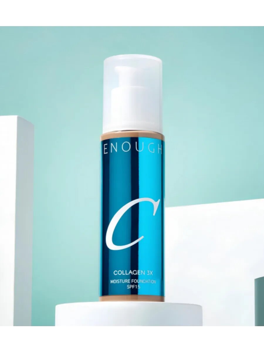Тональная основа Enough Collagen 3X, SPF 15, увлажнение, с коллагеном, 100 мл