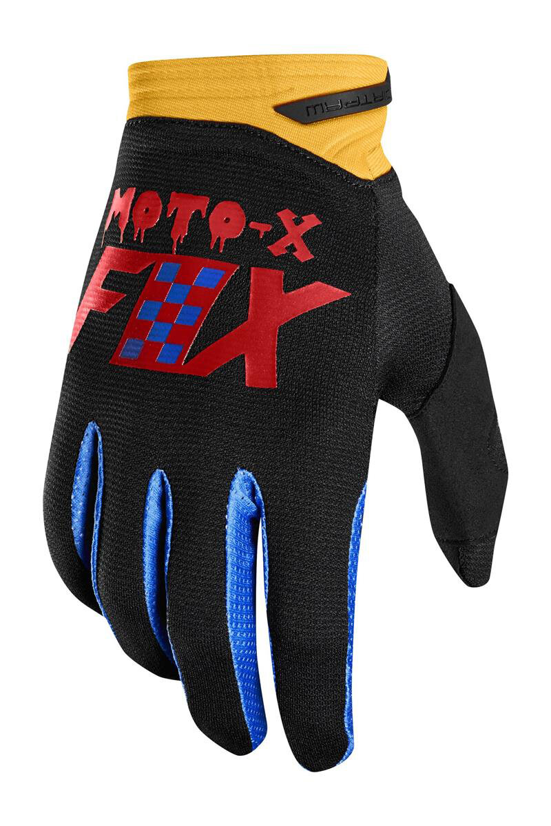 Мотоперчатки кроссовые Fox Dirtpaw Moto-X, синий желтый, размер L