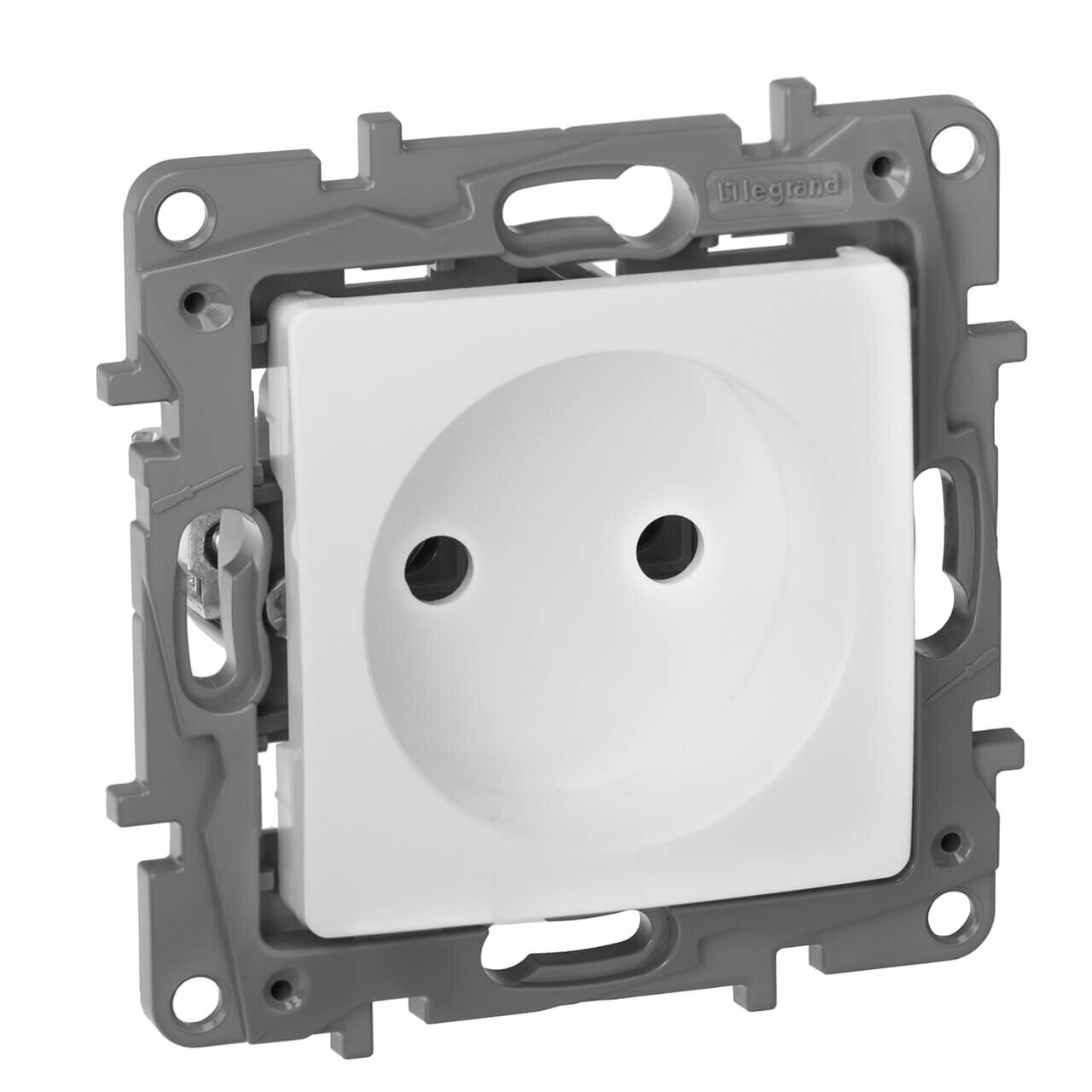 ETIKA Розетка электрическая настенная с заземлением 2P+PE, корпус из металла