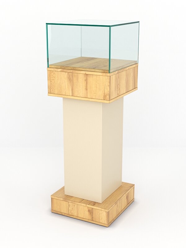 Витрина для музеев №6, Дуб Золотистый и Крем Вайс U1148-U2236