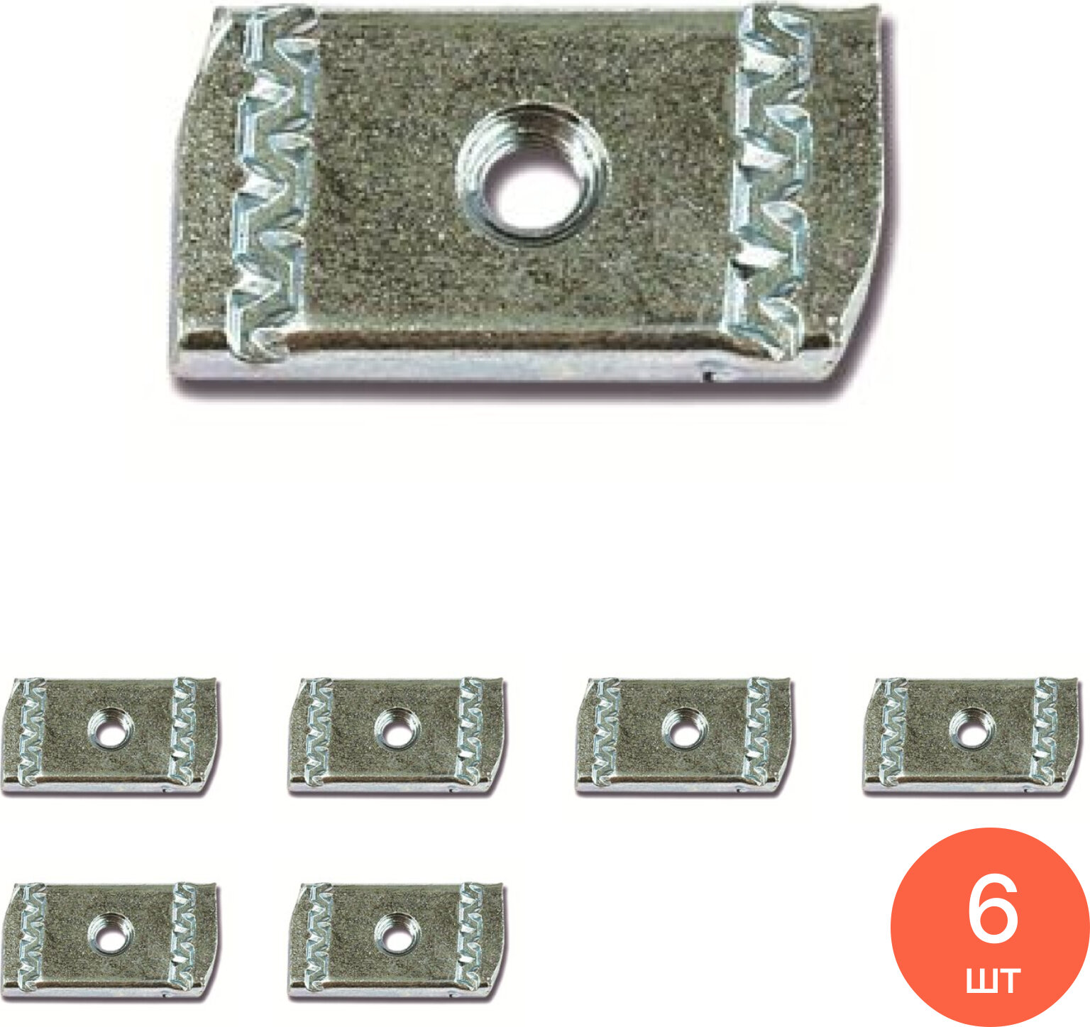 Гайка DKC / ДКС для подвешивания профиля, M8х40, оцинкованная сталь / крепеж (комплект из 6 шт)