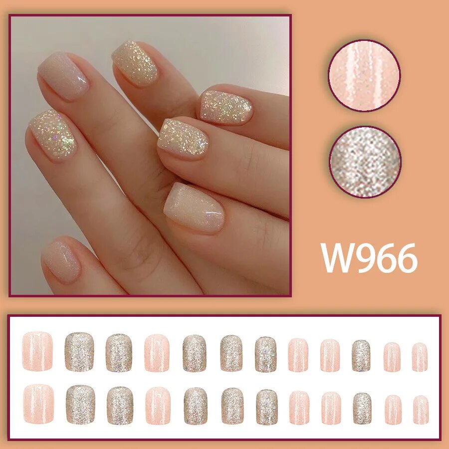 Накладные ногти W966, блеск, 24 шт