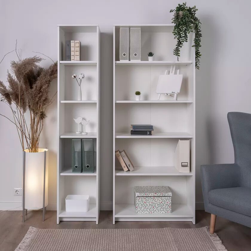 Стеллаж "Сириус", белый, 5 полок, 78 см x 35 см x 190 см