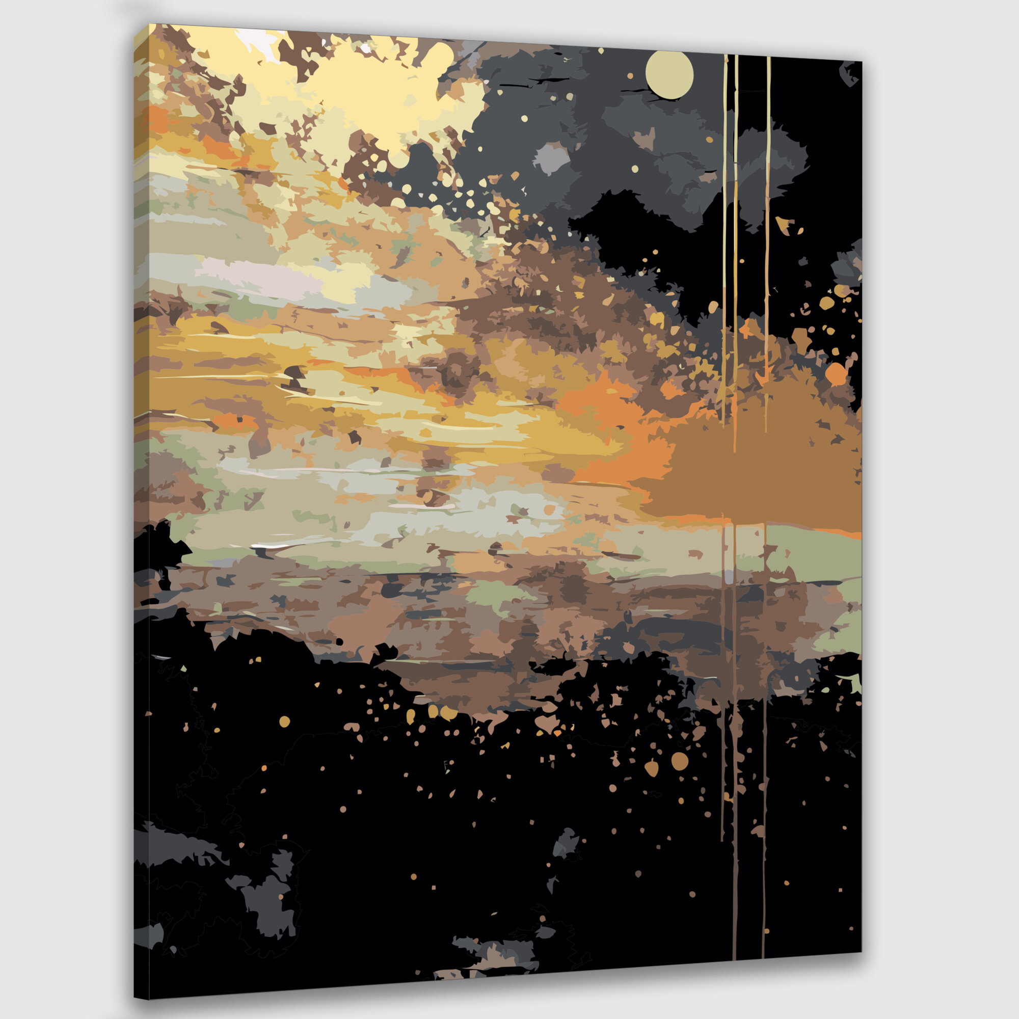 Картина по номерам 40x50 см, абстрактная картина, смешанная техника, космос, акриловая краска, металлическая фольга