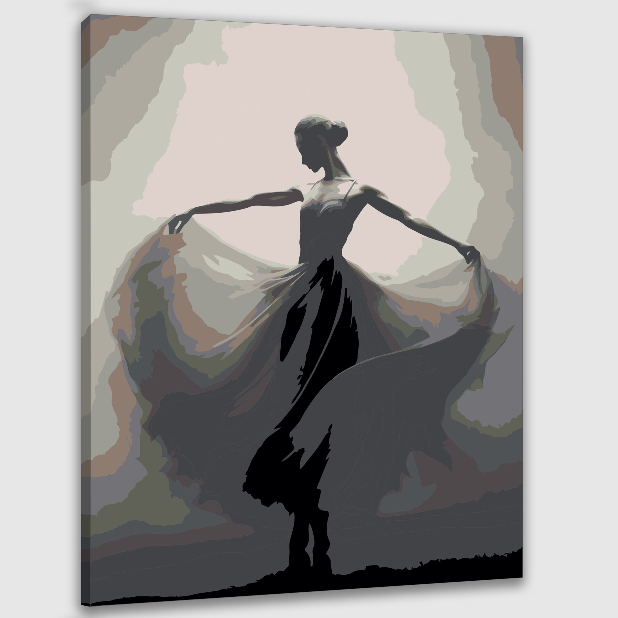 Картина по номерам 40x50 см, фотография, танцовщица, балет, прыжок, зависшая в воздухе, грация, элегантность