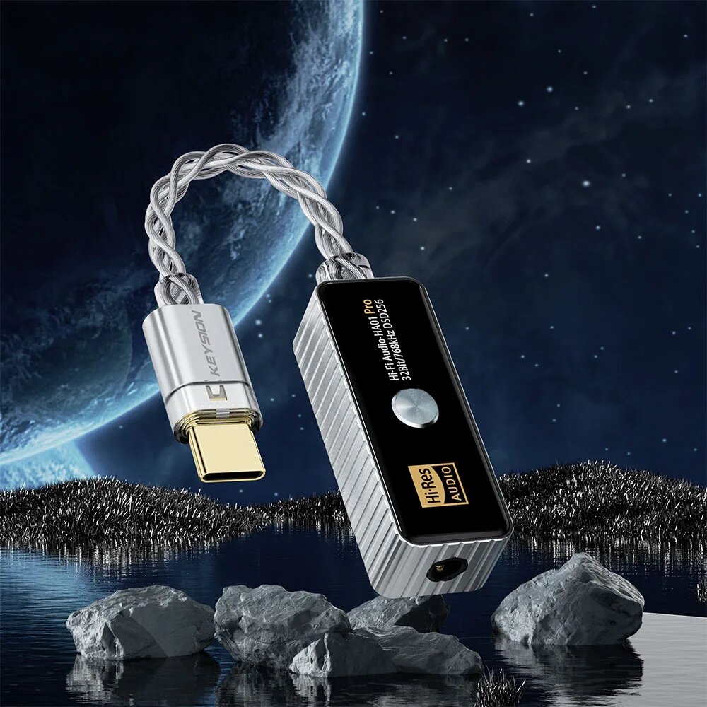KEYSION ЦАП и усилитель портативный, серебристый