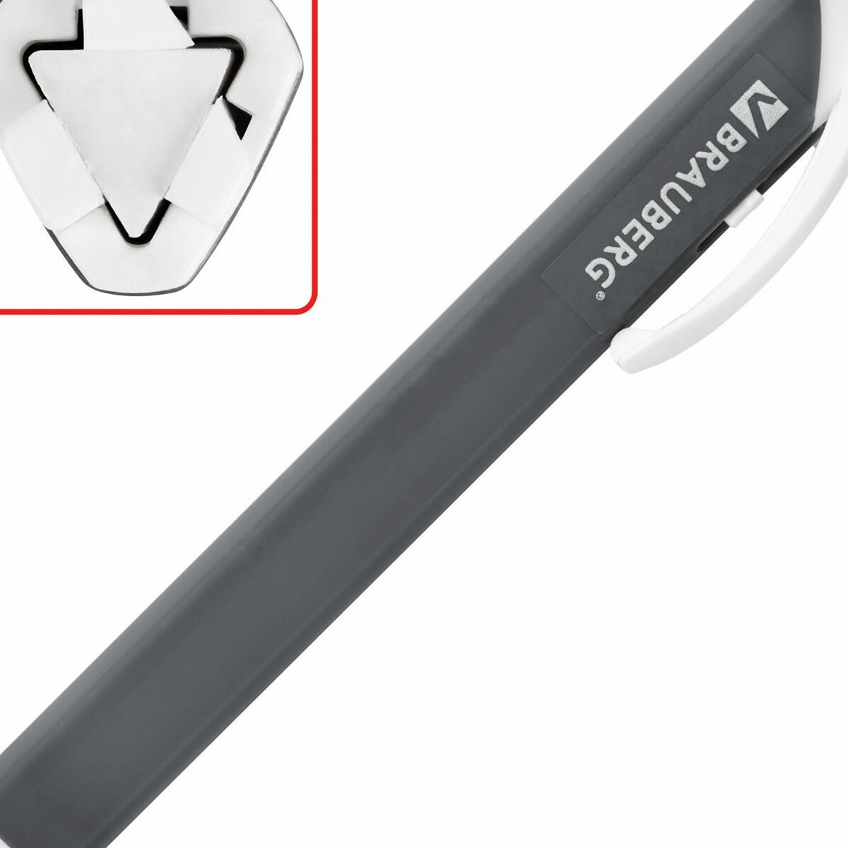 Ластик выдвижной Brauberg Trios + 2 сменных ластика, 120х6,9х7,8мм, графитовый корпус (272692), 18шт.