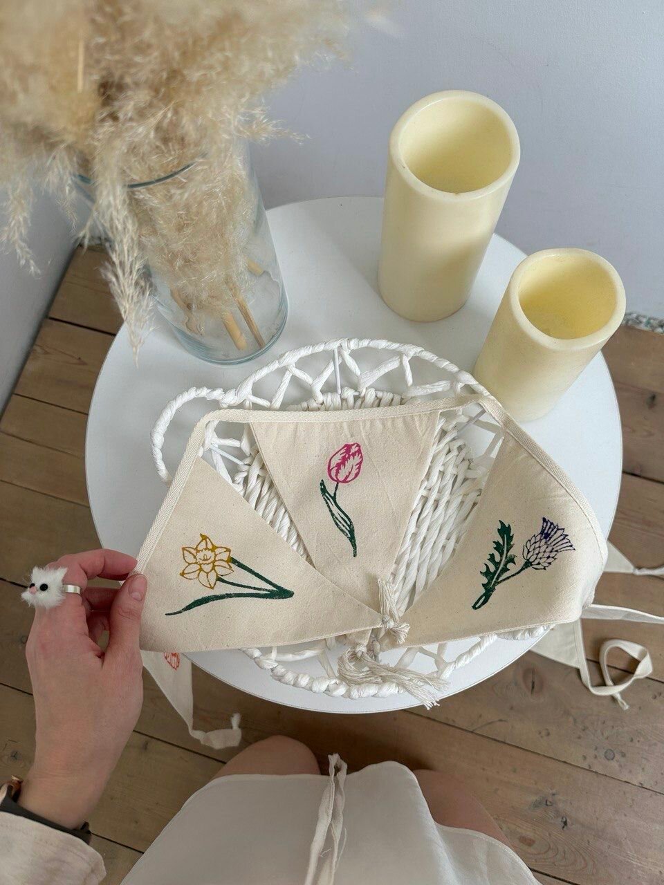 Декор на стену гирлянда тканевая