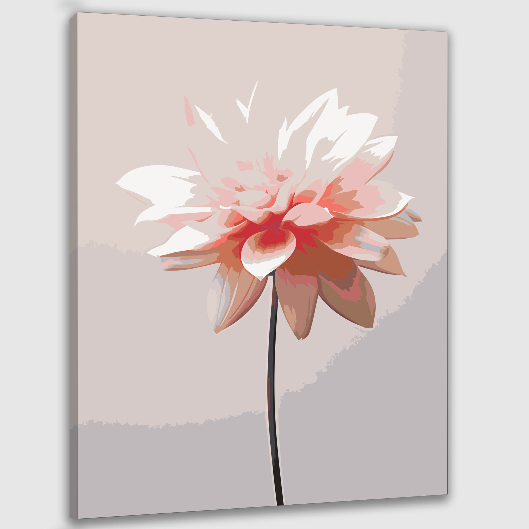 Картина по номерам 40x50 см, цветок, минимализм, монохром, баланс формы, баланс цвета, природа