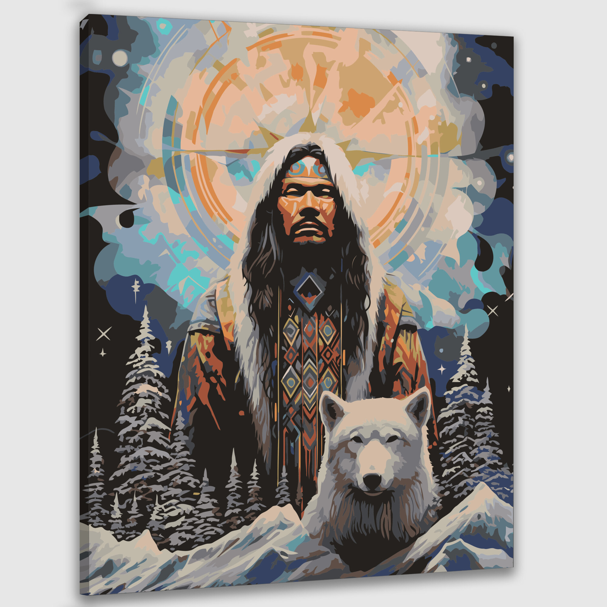 Картина по номерам 40x50 см, картина, художественное произведен, смешанная техника, шаманское путешествие, шаман