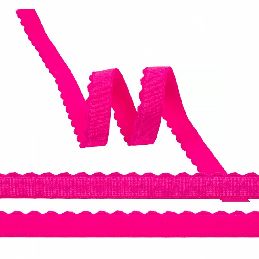 Резинка TBY бельевая (отделочная) ЕТ-1 12мм цв. A1402 розовый неон уп. 50 м упак (50 м)