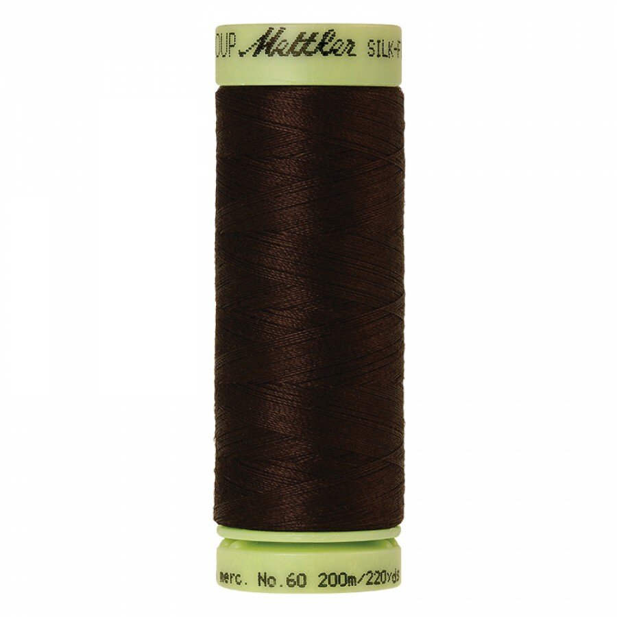 Нить для машинного квилтинга SILK-FINISH COTTON 60, 200 м 1002 Very Dark Brown