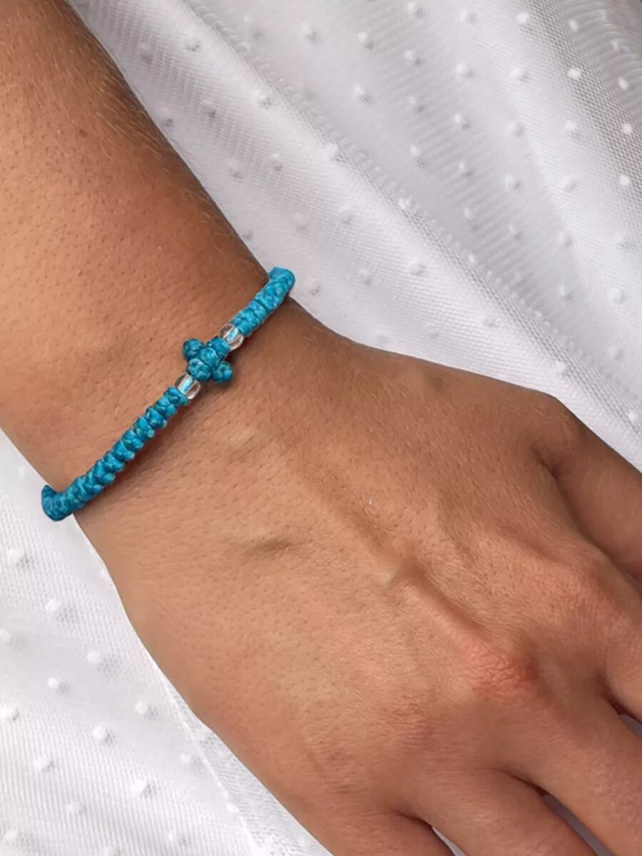 Плетеный браслет, бисер