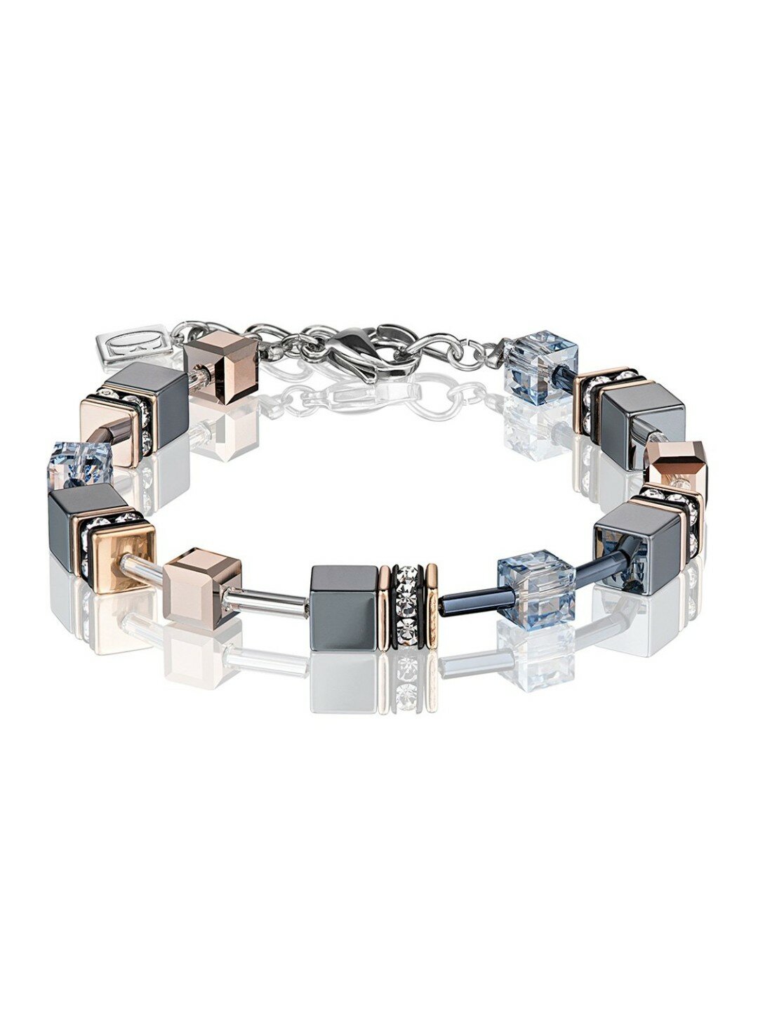 Браслет, Swarovski Zirconia, гематит