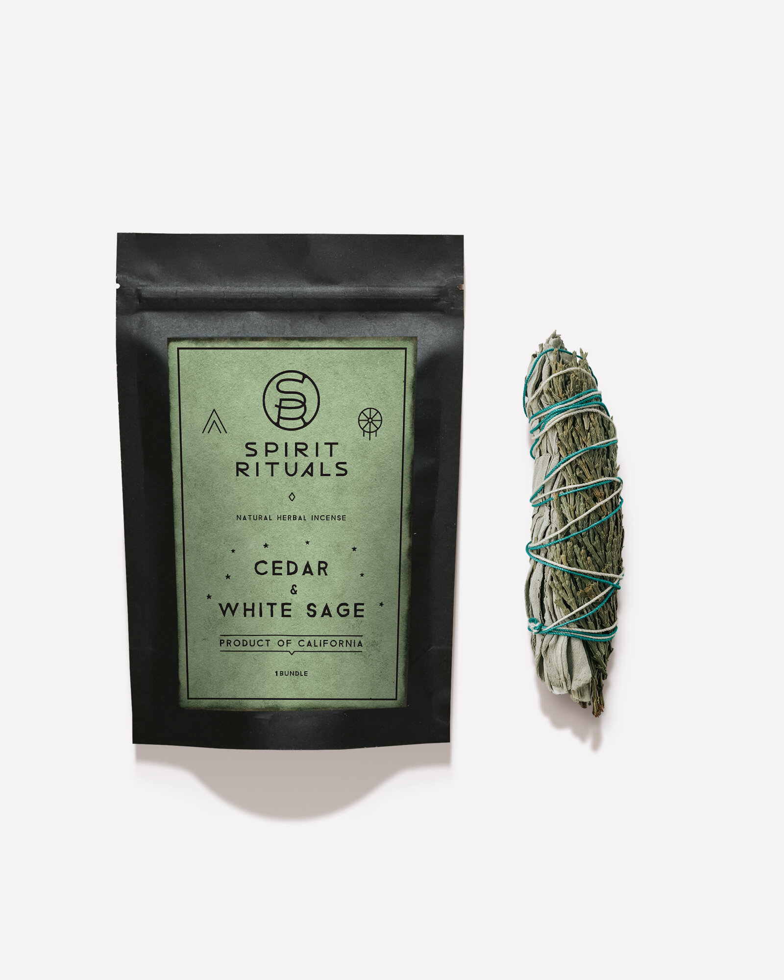 Благовония Калифорнийский белый шалфей & Кедр / White sage & Cedar / Spirit Rituals
