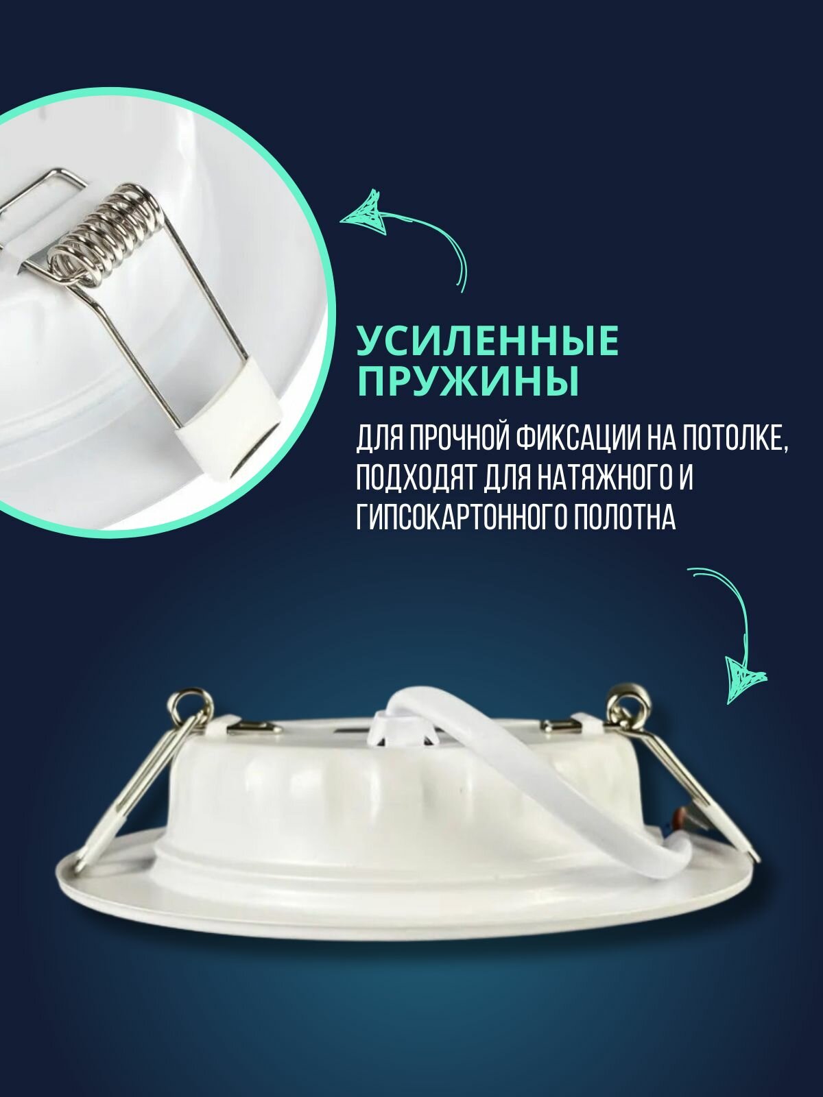 Светильник потолочный светодиодный встраиваемый круглый 6Вт 4000К IN HOME RLP 95мм IP40 белый упаковка 5шт