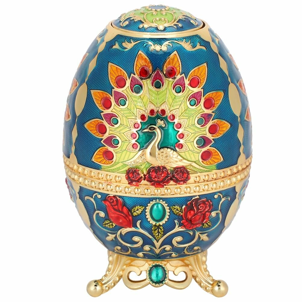 Держатель для зубочисток Ретро из металла в форме яйца павлина, портативный многофункциональный контейнер