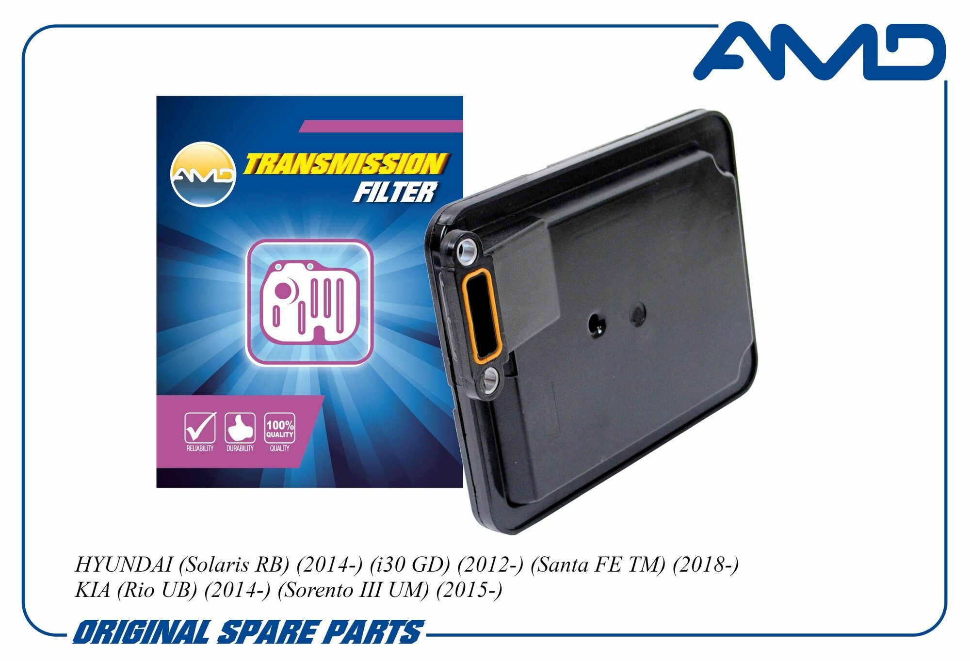 Фильтр масляный АКПП для Хендай Санта фе, Солярис, i30, КИА Рио, Соренто 3 AMD. FL326 AMD
