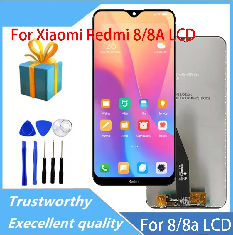 6,22 'оригинальная замена дисплея для Xiaomi Redmi 8A ЖК-дисплей с цифровым преобразователем сенсорного экрана в сборе для Xiaomi Redmi 8 с сервисной упаковкой