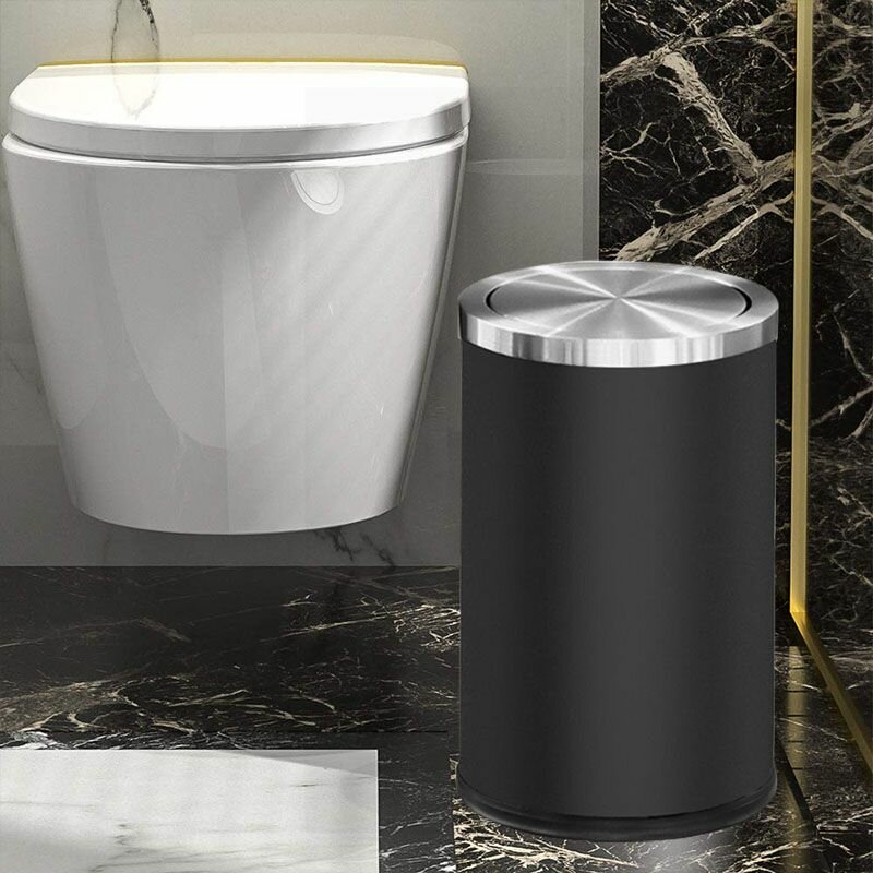 Контейнеры из нержавеющей стали, черные металлические мусорные баки с переворотами 9L