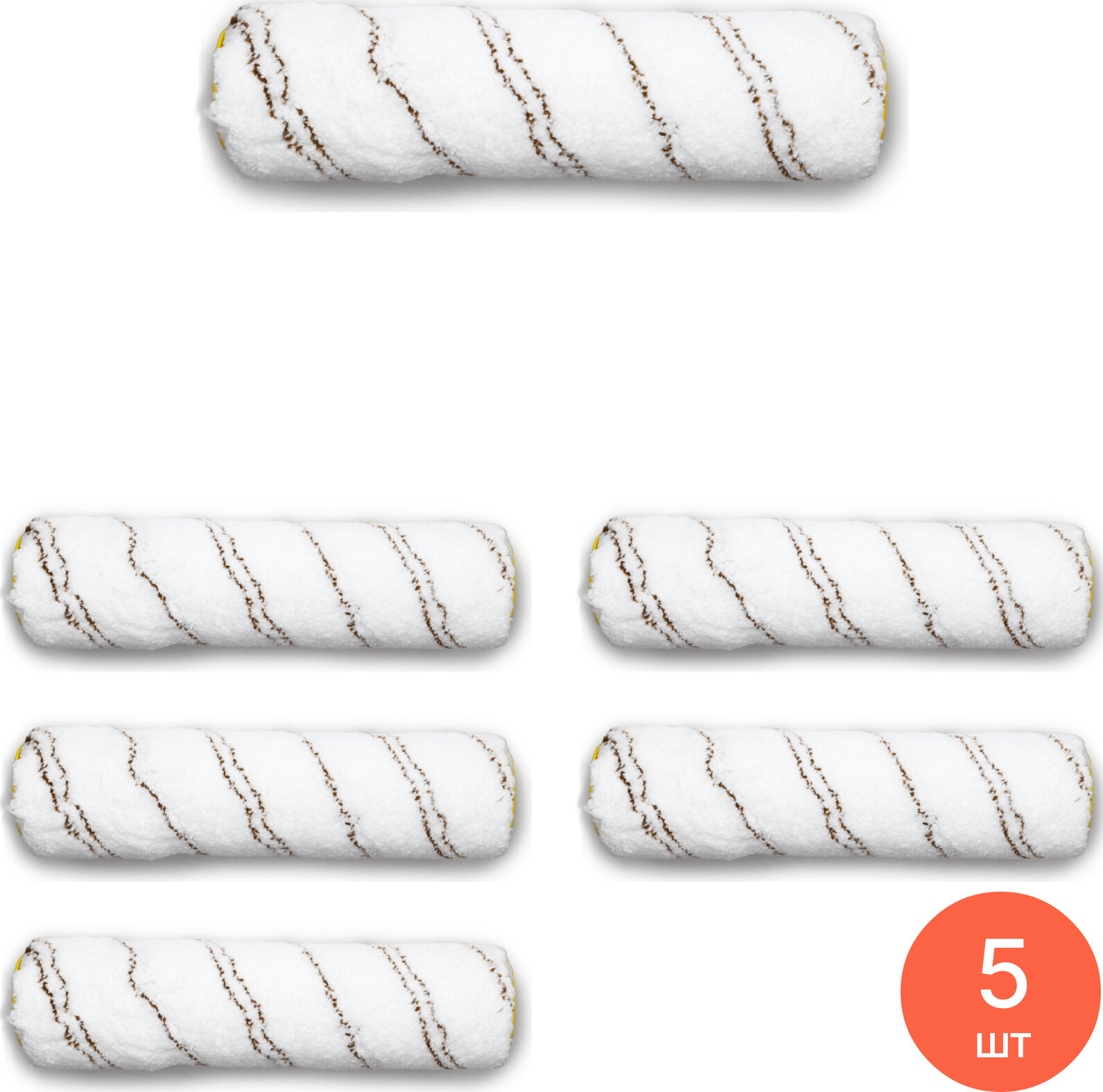 Ролик для валика MIXTON / Микстон бюгельный без ручки из полиэстера, ворс 9мм, длина 250мм / строительство и ремонт (комплект из 5 шт)