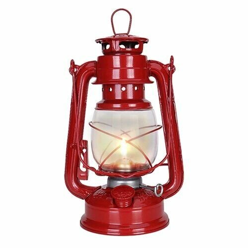 Керосиновая лампа красная для кемпинга, дома, дачи 19 см