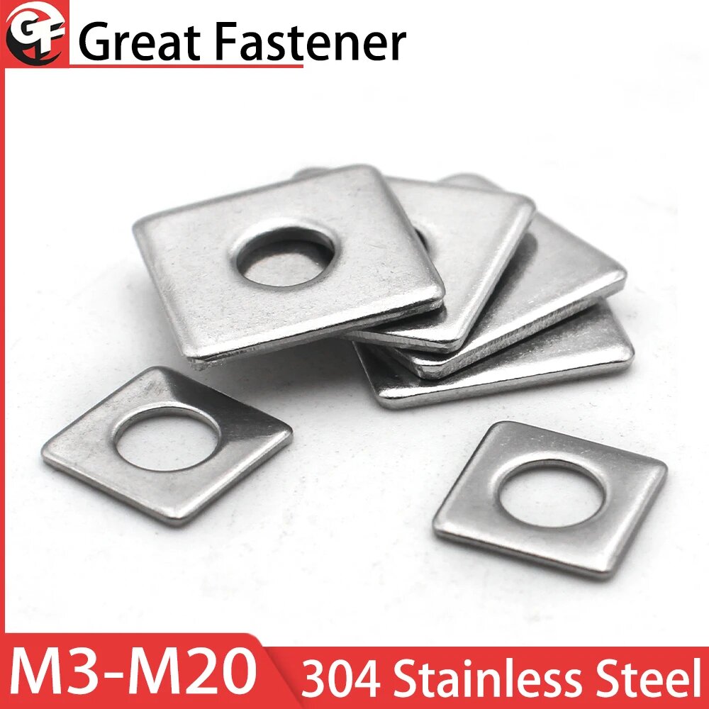 Шайбы квадратные из нержавеющей стали 304 GUOFEI М3-М20 M3x10x1mm 20pcs