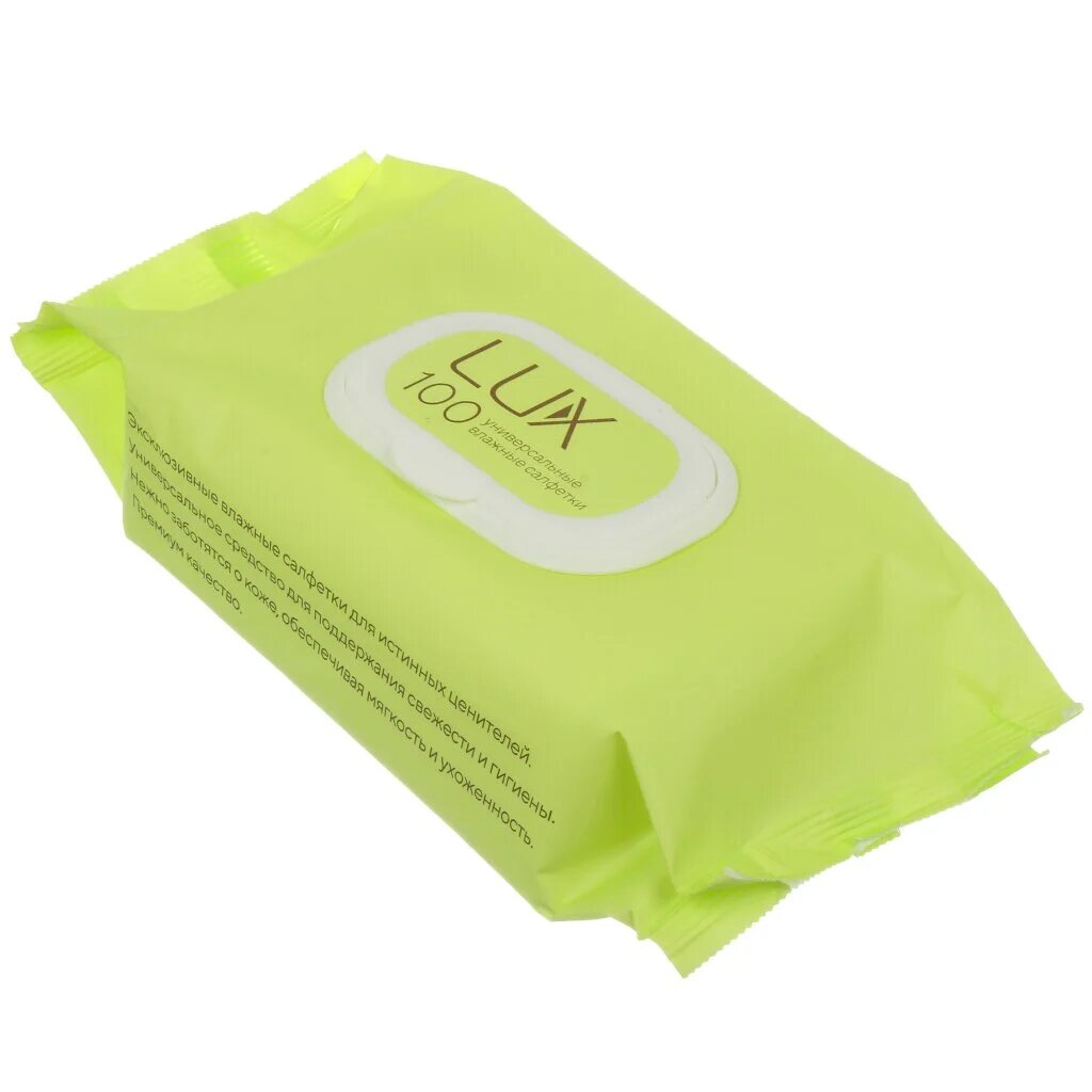 Салфетки влажные Lux, универсальный, 100 шт, с пластиковым клапаном, 80485