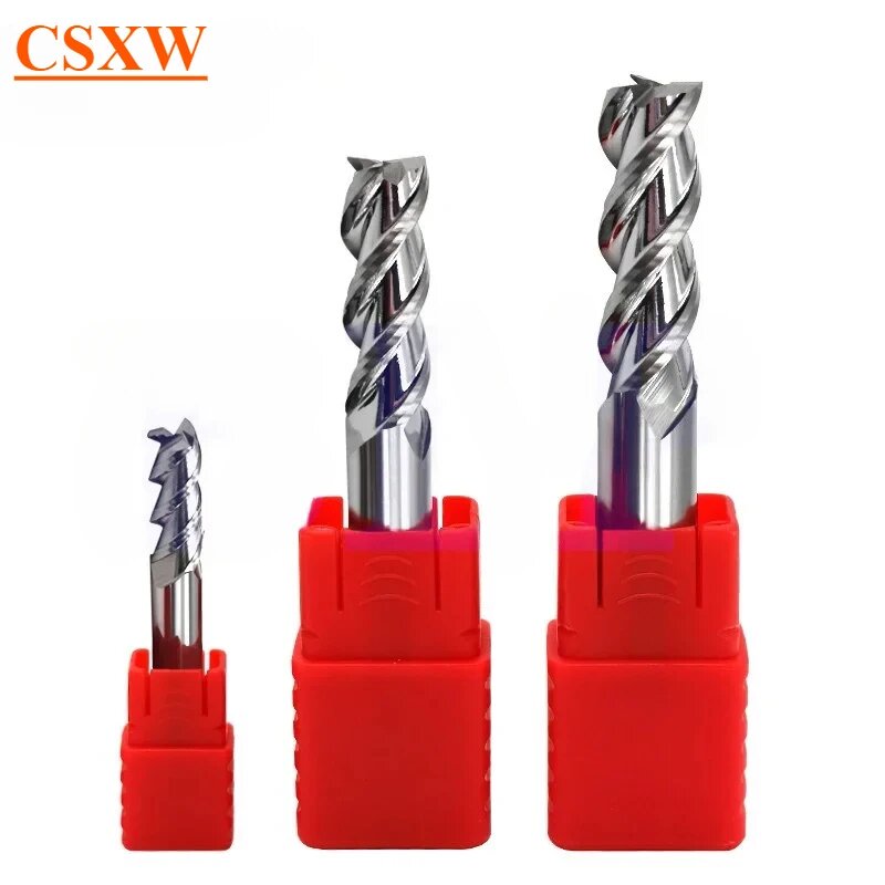 Фреза с покрытием из сплава, инструмент из вольфрамовой стали по алюминию, обработка с ЧПУ, 3-лезвые концевые фрезы, верхняя фреза, фреза по дереву 2.5mmX50L