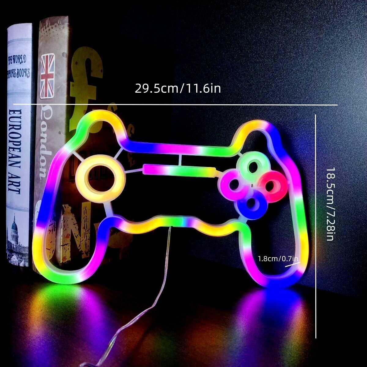 Украшение игровой комнаты Светодиодный неоновый свет, питание от USB/батарейки, подходит для Рождества