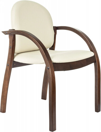 Стул Бюрократ джуно светло-бежевый эко. кожа на ножках дерево