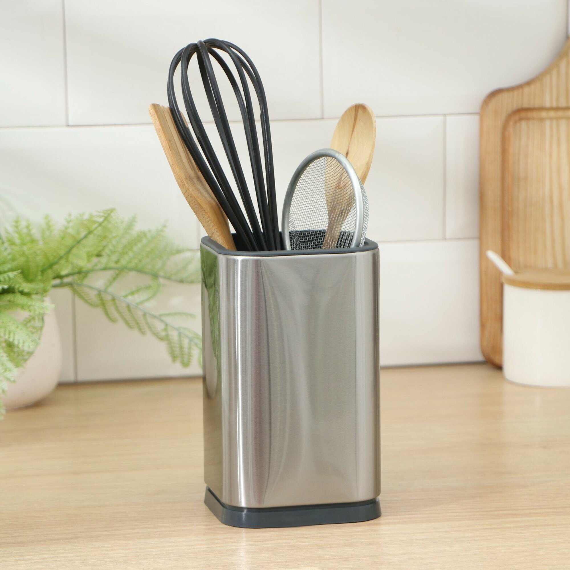 Подставка для кухонных принадлежностей Magistro «Металлик», 10×17 см, нержавеющая сталь, серебристый