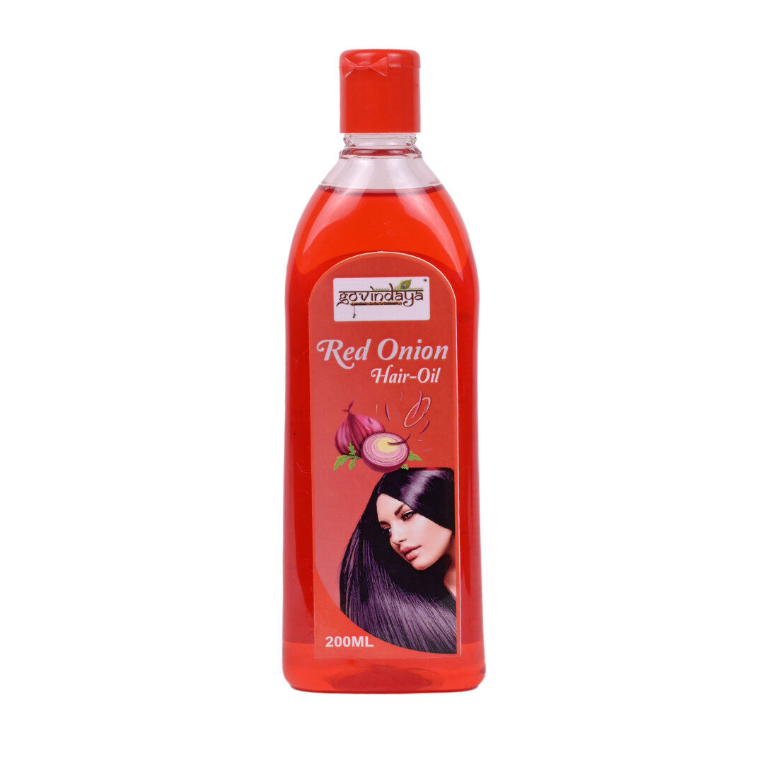 Масло для волос с красным луком govindaya red onion hair oil, 200 мл.