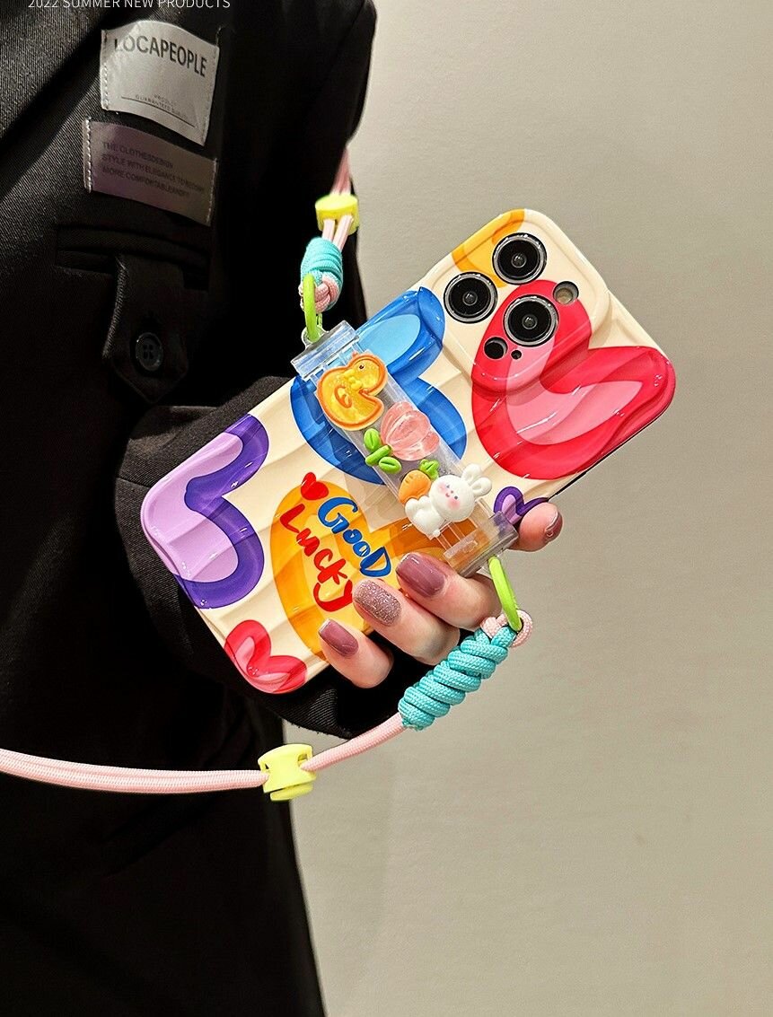 Чехол на Айфон iPhone 14 Pro 14 про с сердечками, стильный, яркий, летний, сердечки, премиум