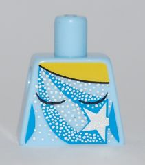 Torso Ice Skating Costume with White Sequins and Star Pattern, 973pb0845 Bright Light Blue U