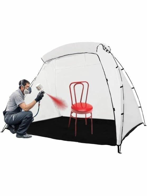 Переносная покрасочная палатка, палатка для распыления краски с полом и защитной сеткой